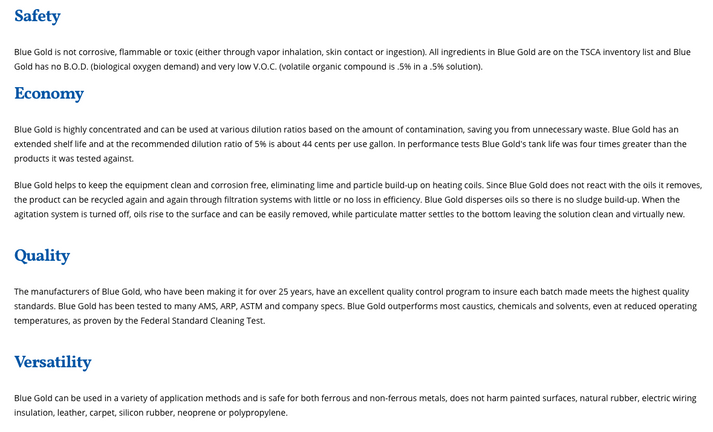 Blue Gold Industrial Cleaner / Degreaser - Dalf Point Products – Dalf-Point